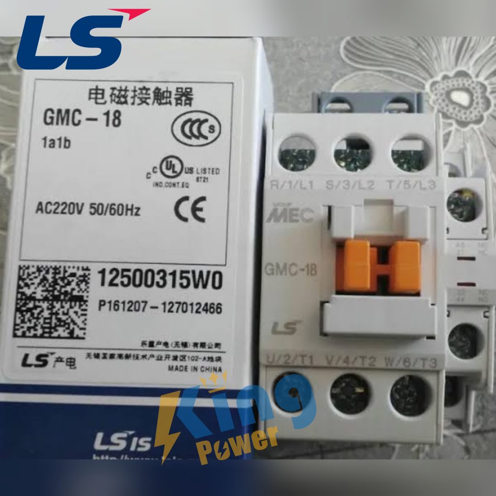 Ls magnetic contactor GMC-18, AC 220V, 1No/1NC Auxiliary - KING POWER